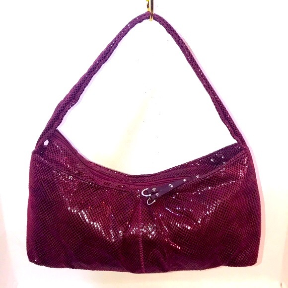 Kate Landry | Bags | Nwot Kate Landry Wine Snakeskin Suede Leather ...